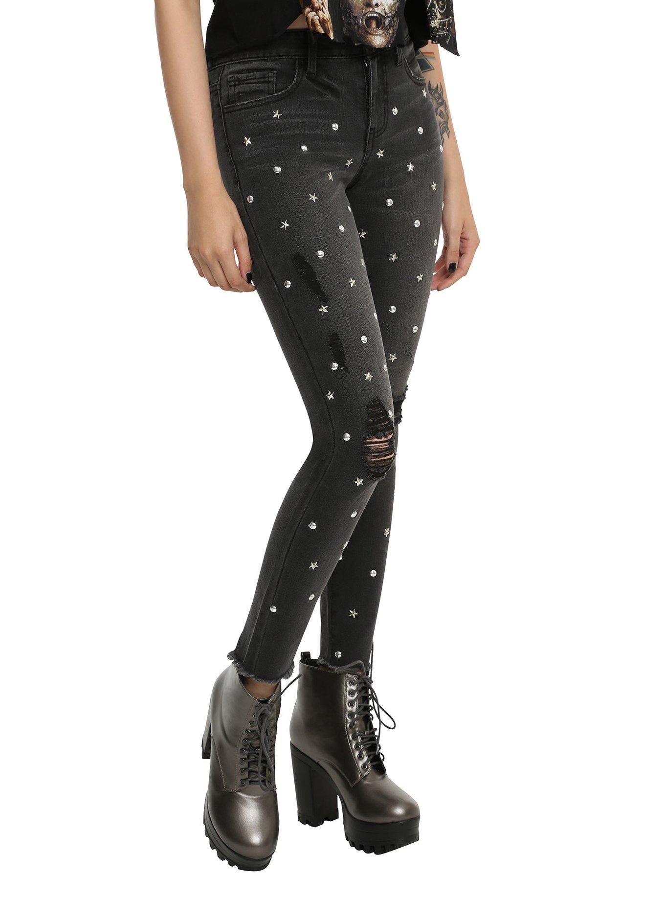 Almost Famous Black Studded Skinny Jeans | Hot Topic