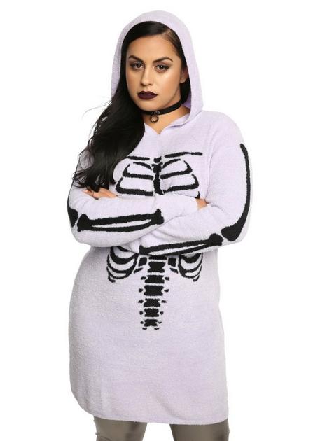 Purple & Black Rib Cage Girls Sweater Plus Size | Hot Topic