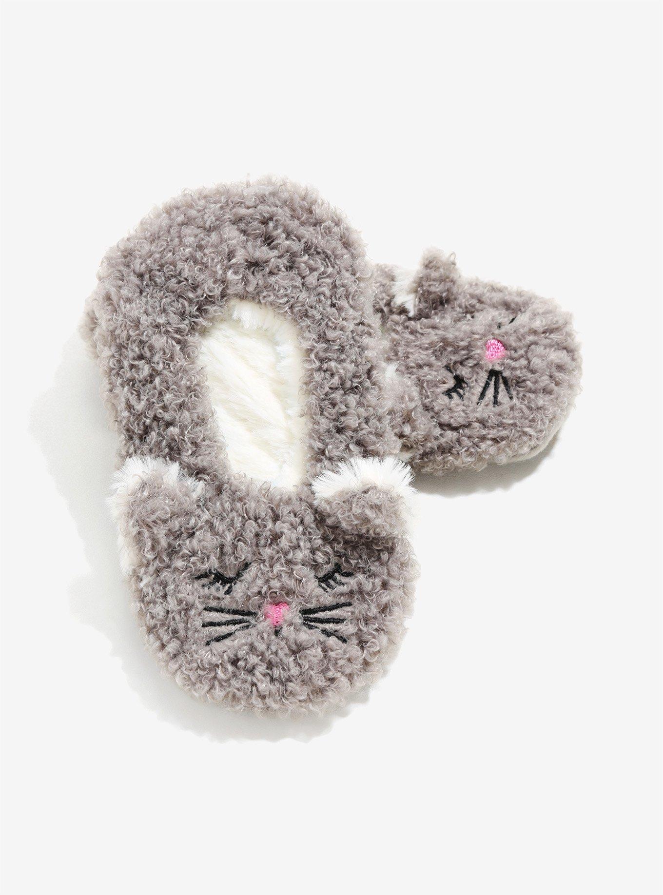 Fuzzy Cat Youth Cozy Slippers | BoxLunch