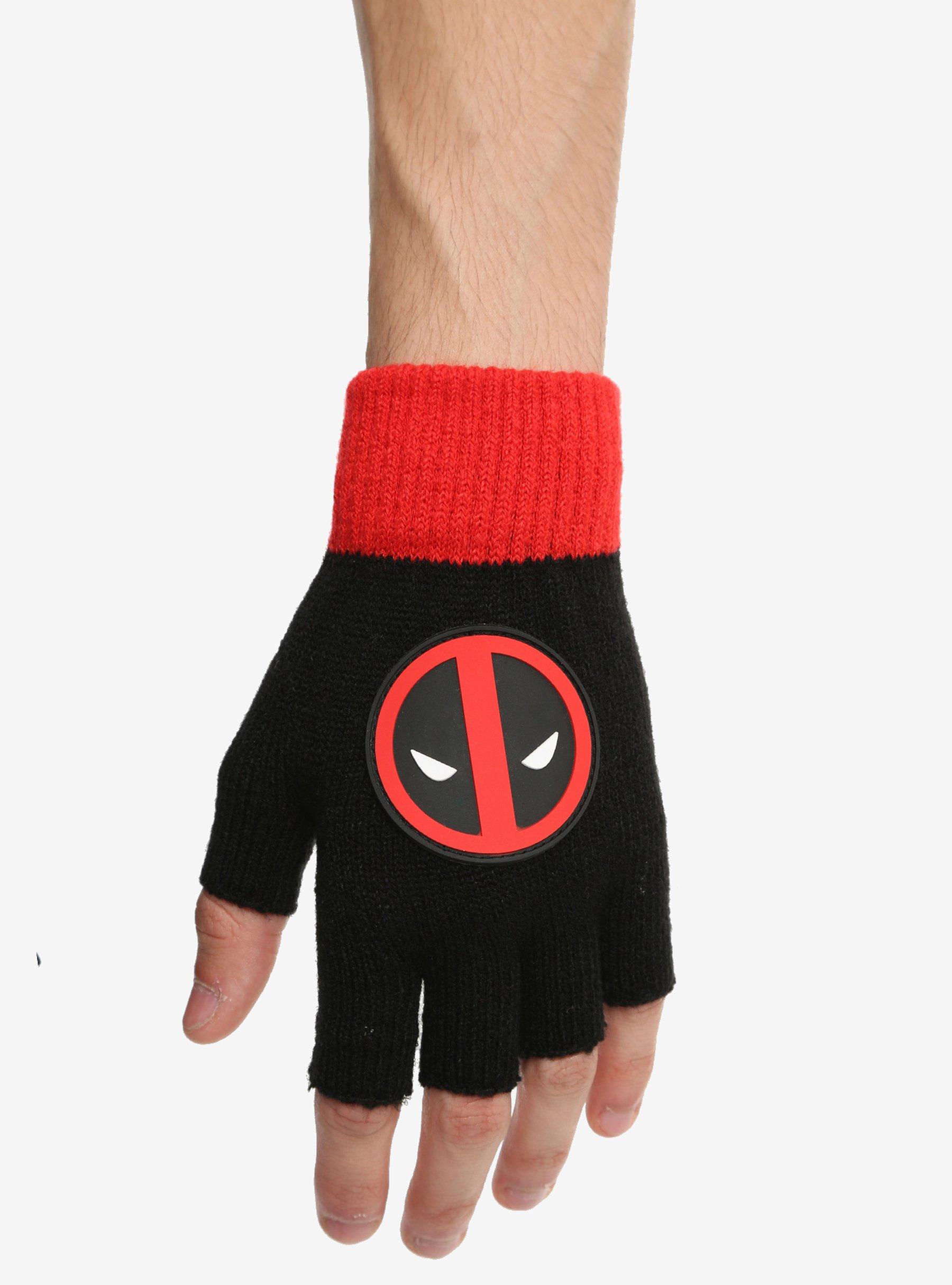 Marvel Deadpool Logo Fingerless Gloves | Hot Topic