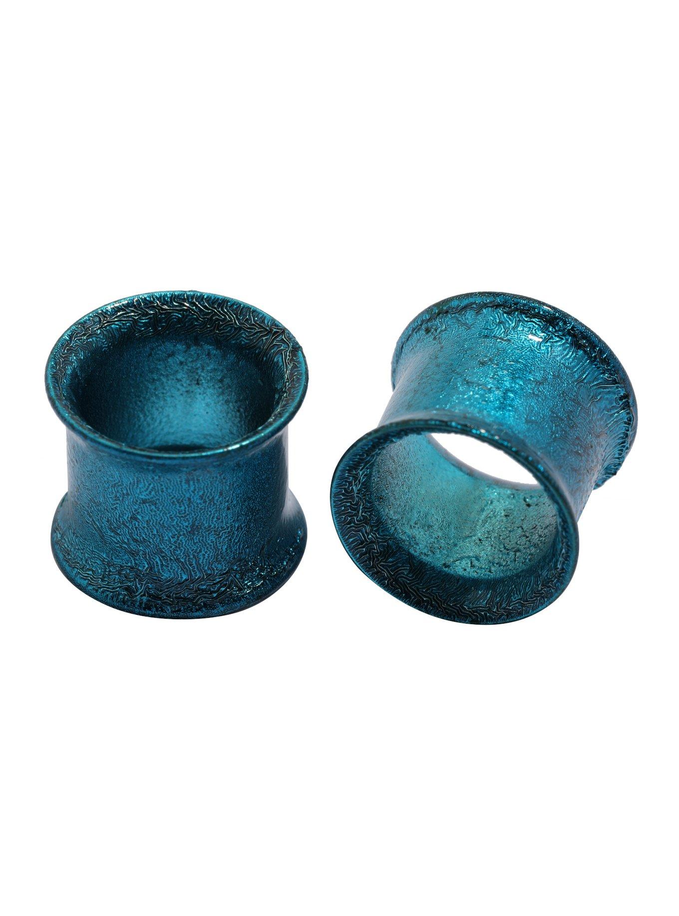 Steel Metallic Blue Tunnel Plug 2 Pack