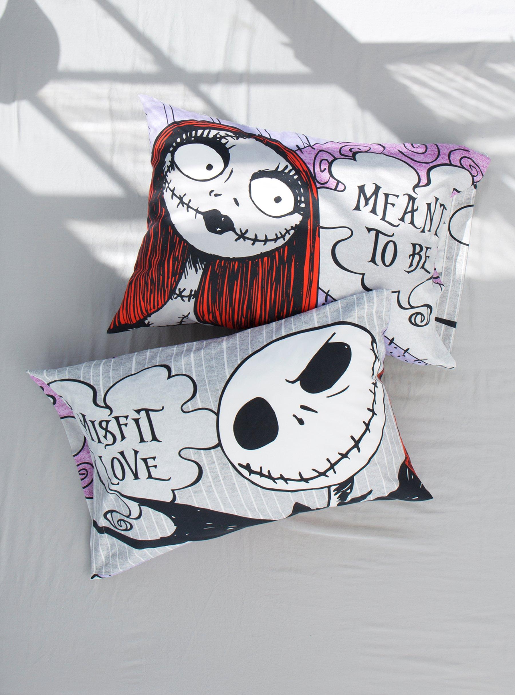 The Nightmare Before Christmas Jack & Sally Misfit Love Pillowcase Set ...