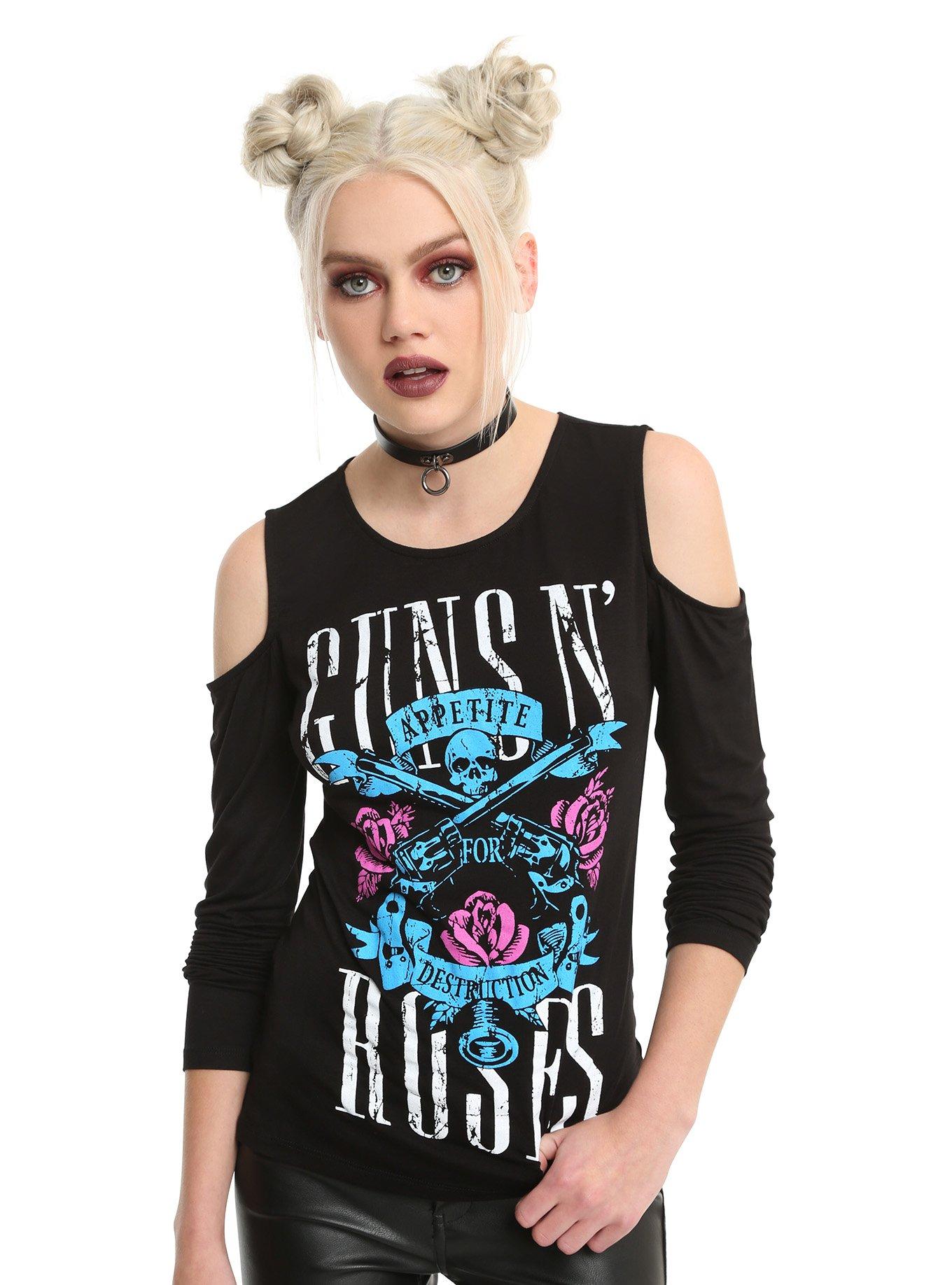 Guns N' Roses Appetite For Destruction Cold Shoulder Long-Sleeved Girls ...