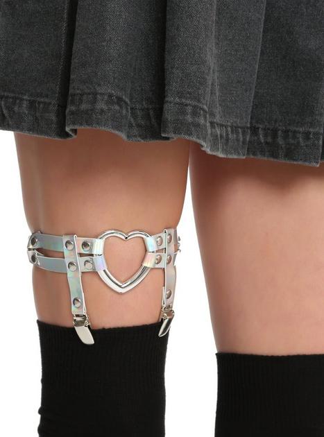 Iridescent Heart Leg Belt | Hot Topic