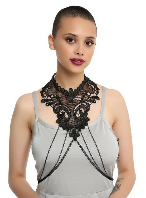Black Lace Filigree Choker Body Harness | Hot Topic