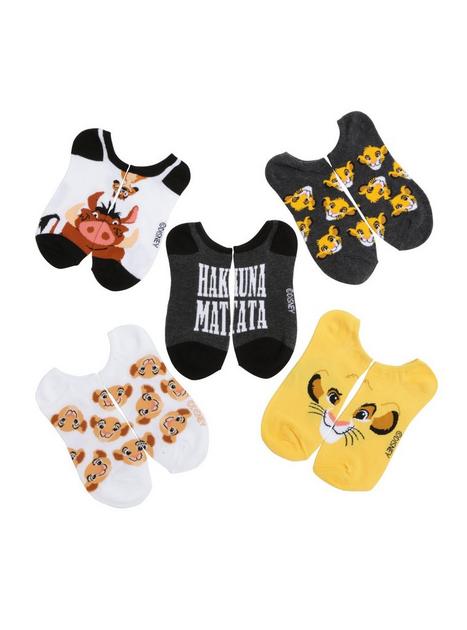 Disney The Lion King Simba Nala Timon And Pumbaa No-Show Socks 5 Pair ...
