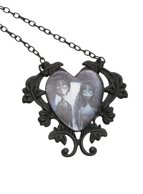 Corpse Bride Filigree Heart Necklace | Hot Topic