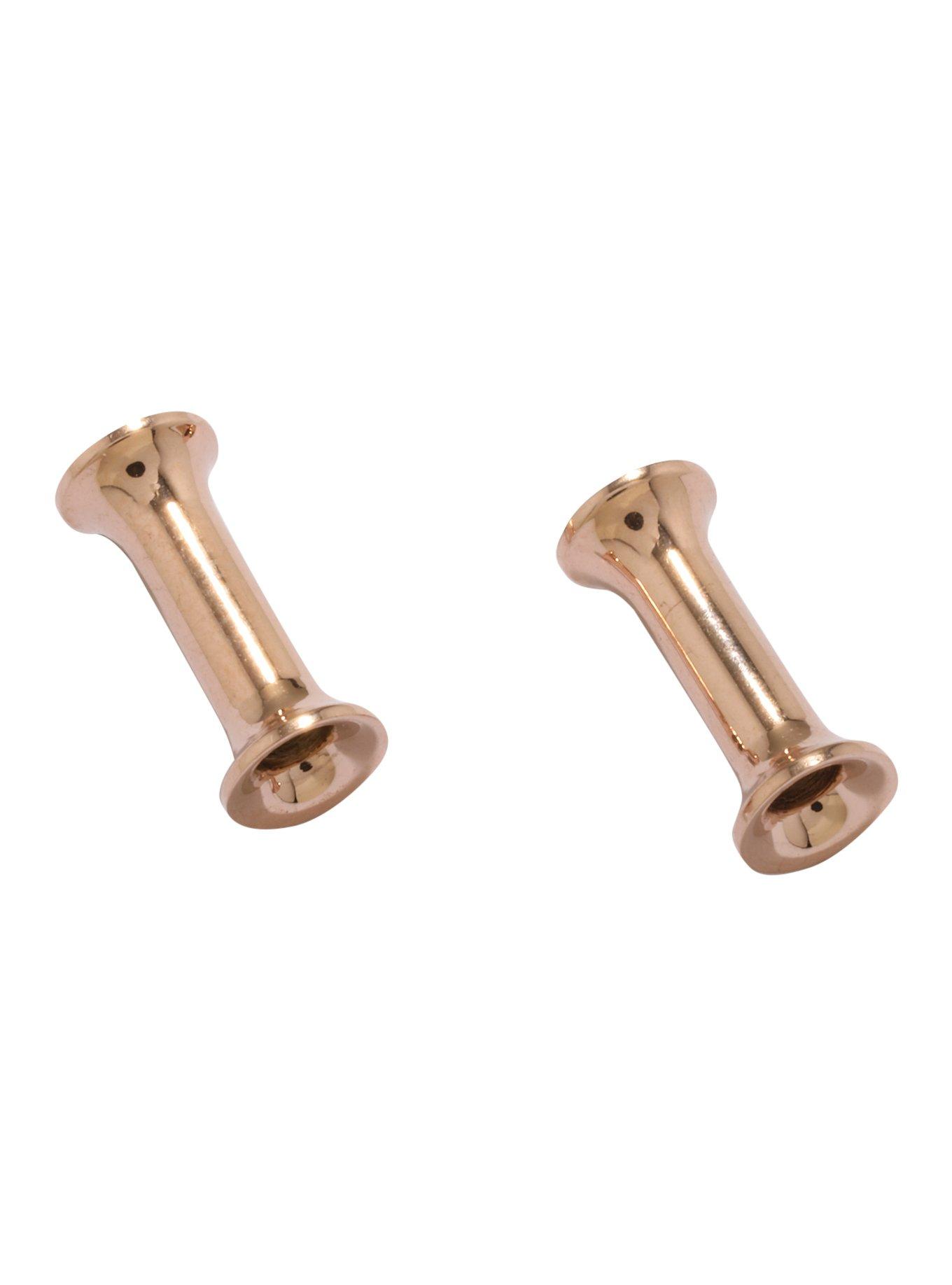 Steel Rose Gold Double Flare Plug 2 Pack | Hot Topic