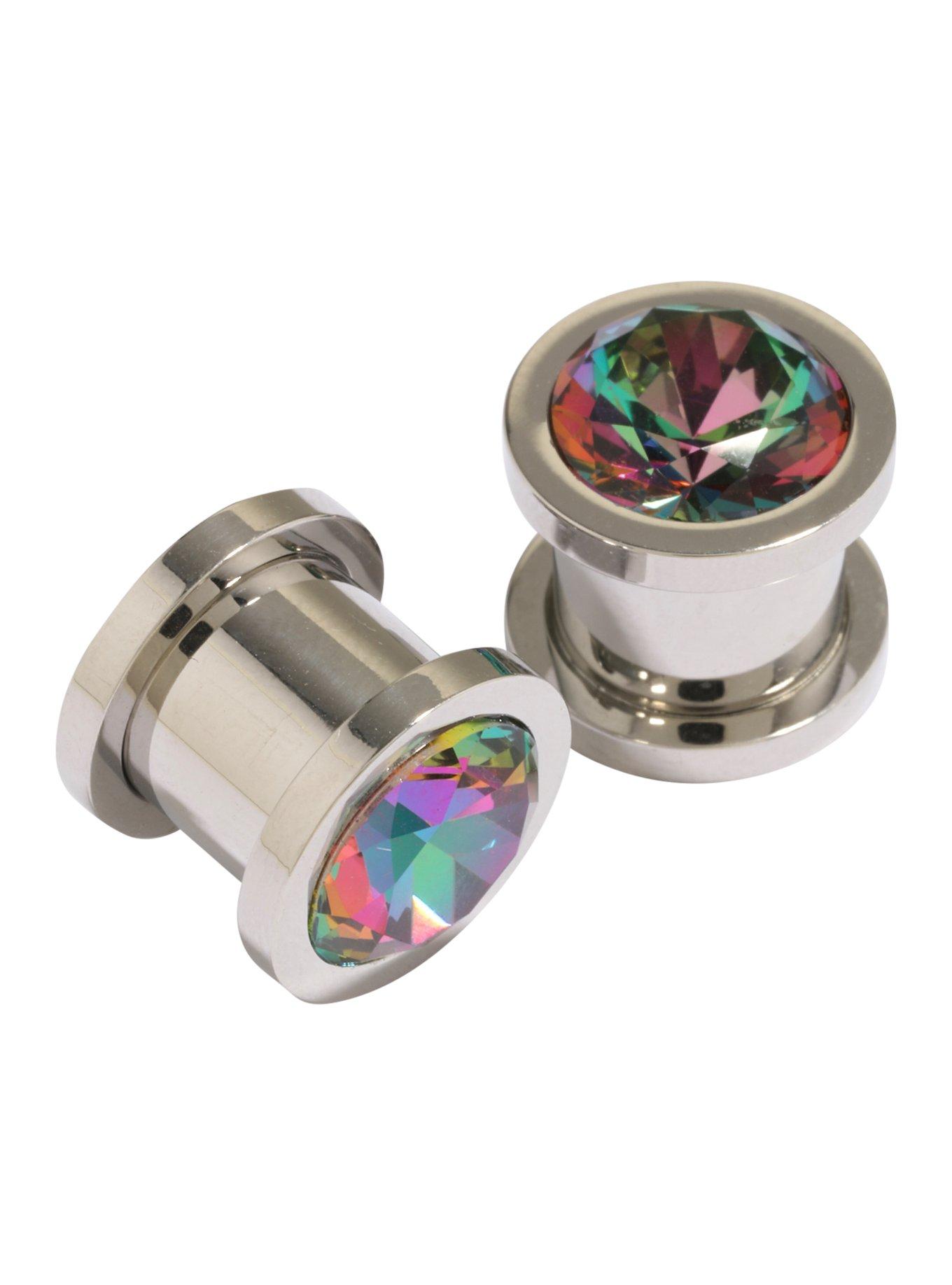 Steel AB Stone Plug 2 Pack | Hot Topic