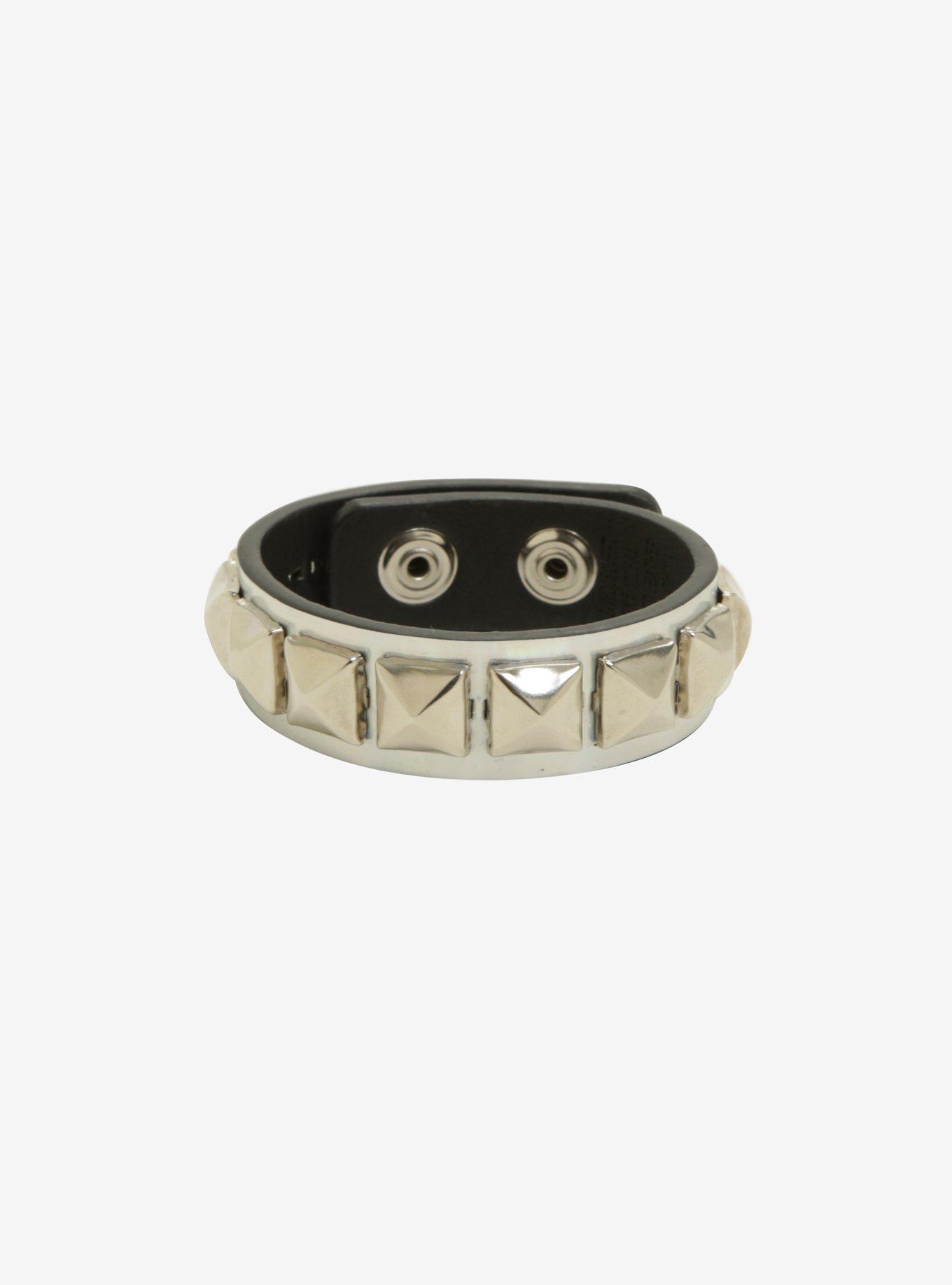 Iridescent Single Row Pyramid Stud Cuff | Hot Topic