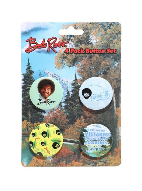 Bob Ross 4 Pack Button Set | Hot Topic