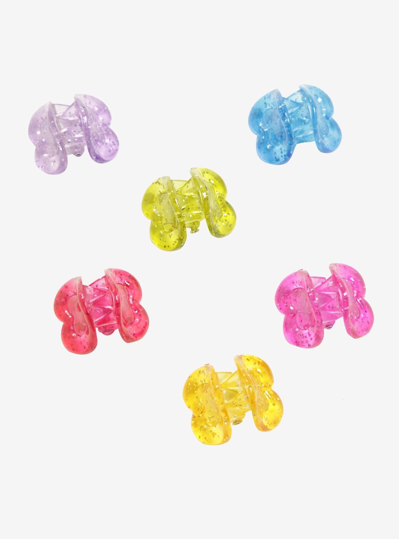 Blackheart Glitter Heart Mini Hair Clips | Hot Topic