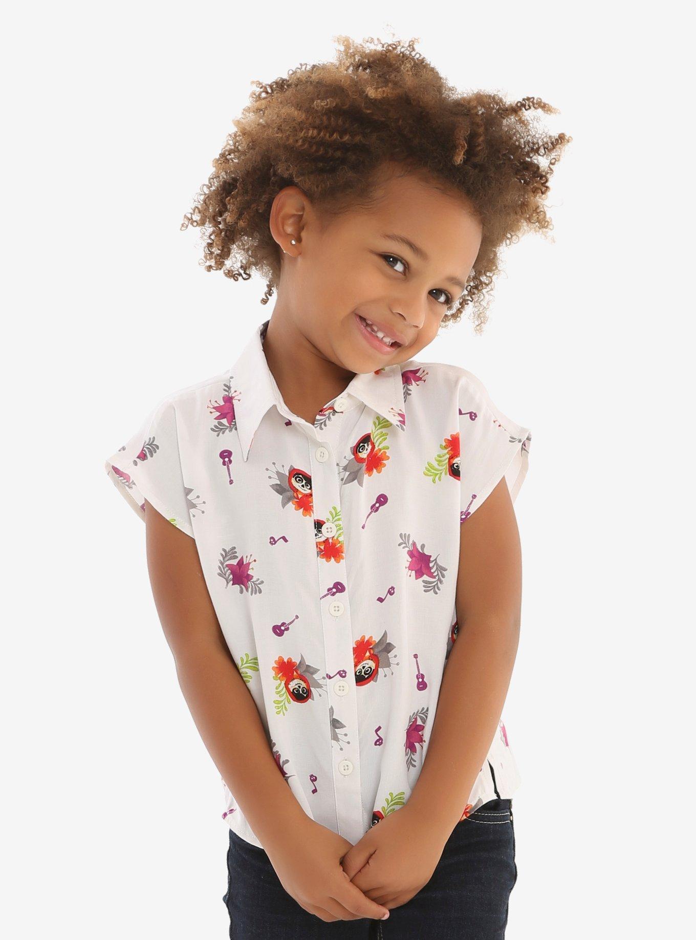Disney Pixar Coco Toss Print Toddler Woven Button-Up - BoxLunch ...