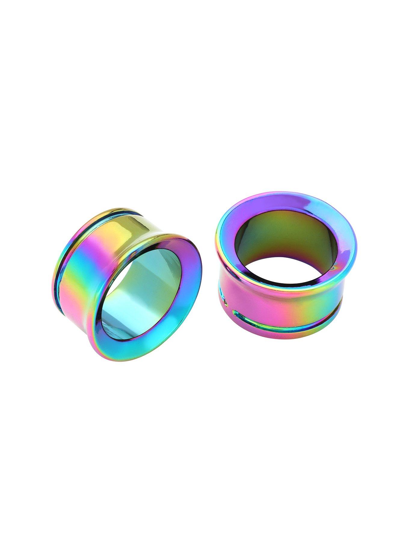 Steel Oil Spill Single Flare Tunnel Plug 2 Pack | Hot Topic