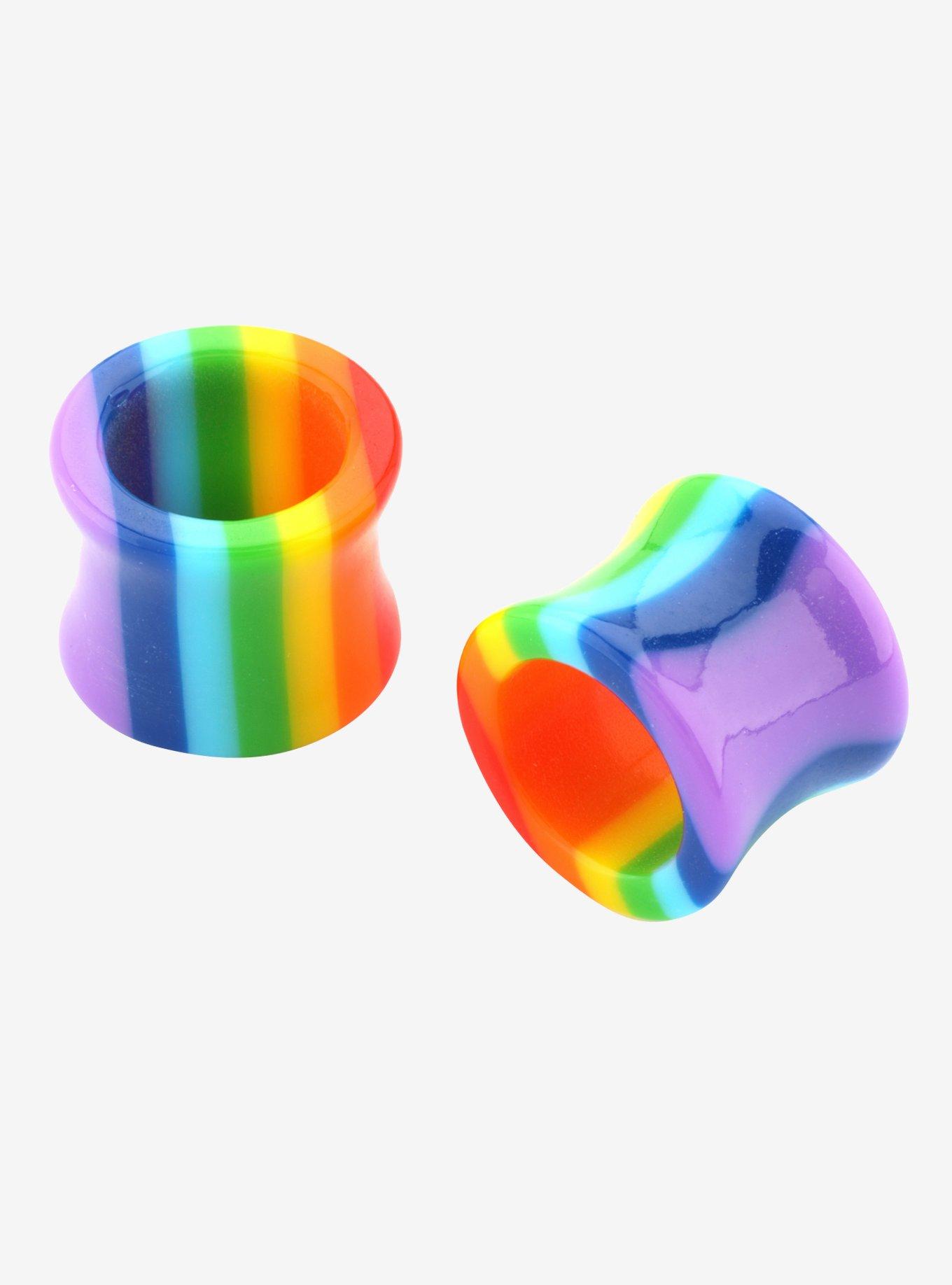 Acrylic Rainbow Double Flare Tunnel Plug 2 Pack | Hot Topic
