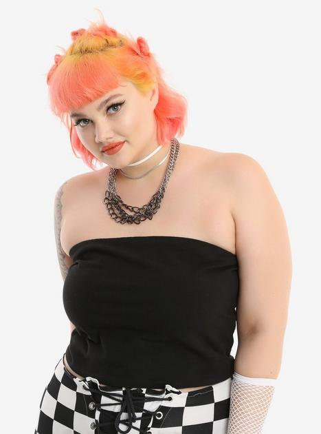 Black Crop Tube Top Plus Size | Hot Topic