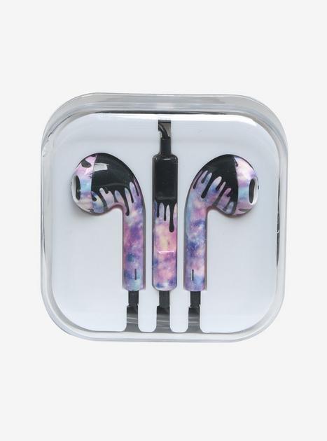 Black Drip Galaxy Earbuds | Hot Topic