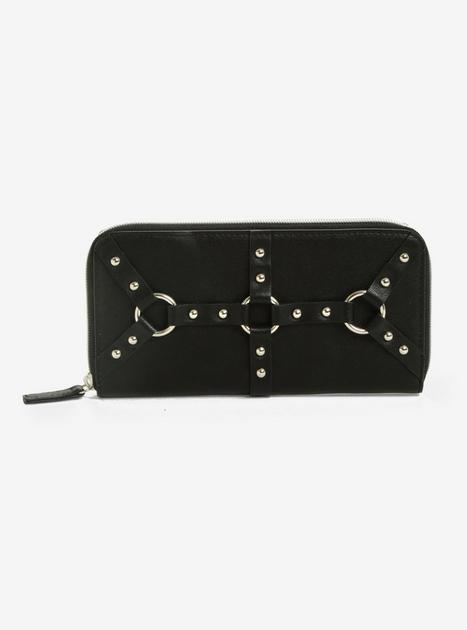 Black Silver Harness Zipper Wallet | Hot Topic