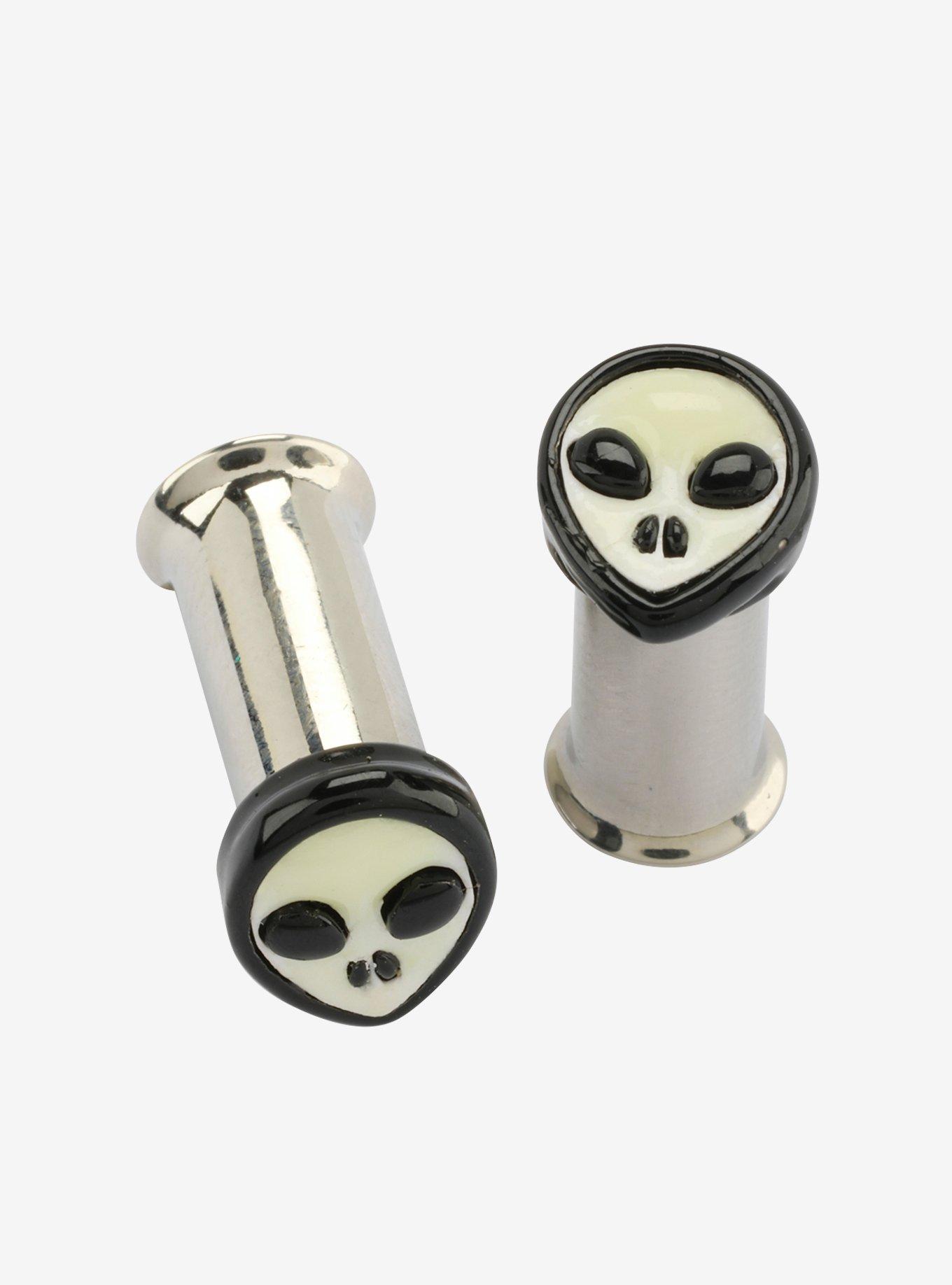 Steel Glow Alien Head Single Flare Plug 2 Pack | Hot Topic