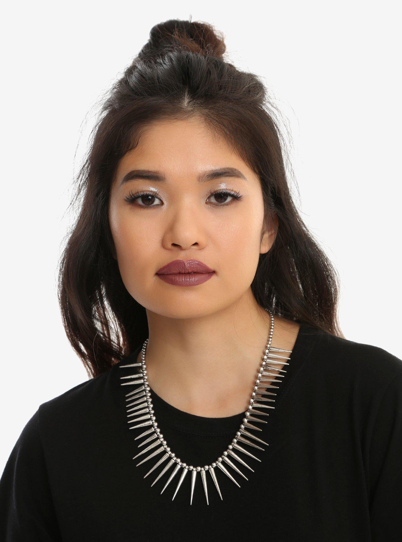 Spike Shot Bead Statement Necklace | Hot Topic