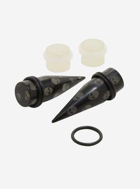 Glow-In-The-Dark Alien Head Taper & Plug 4 Pack | Hot Topic