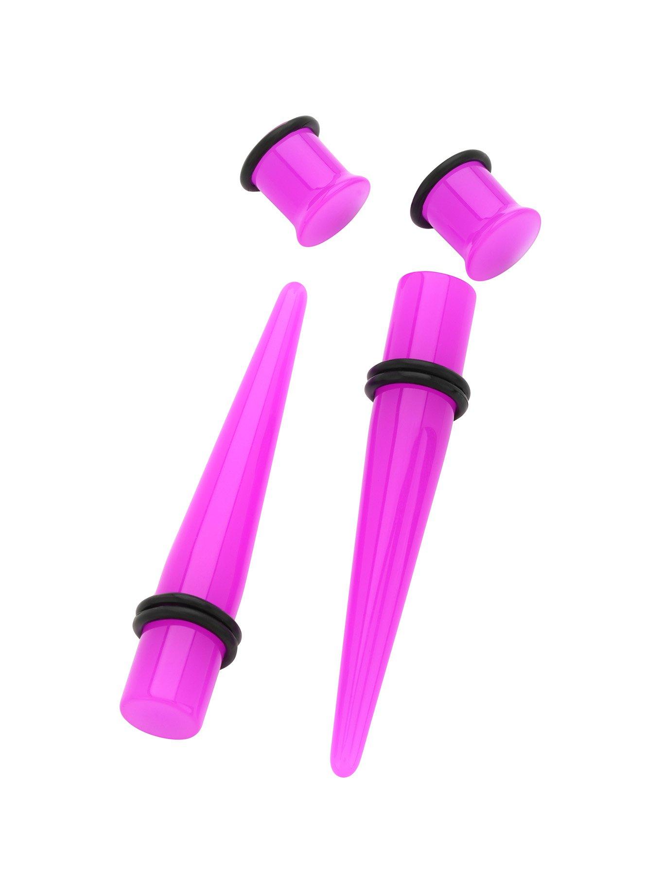 Acrylic Purple Plug & Taper 4 Pack | Hot Topic