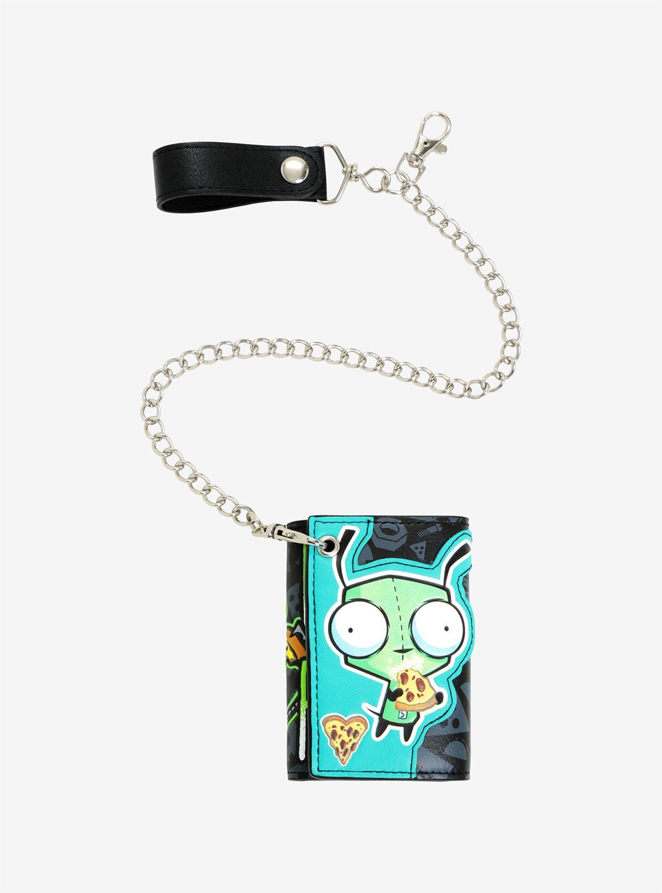 Invader Zim Gir Eating Pizza Chain Wallet | Hot Topic