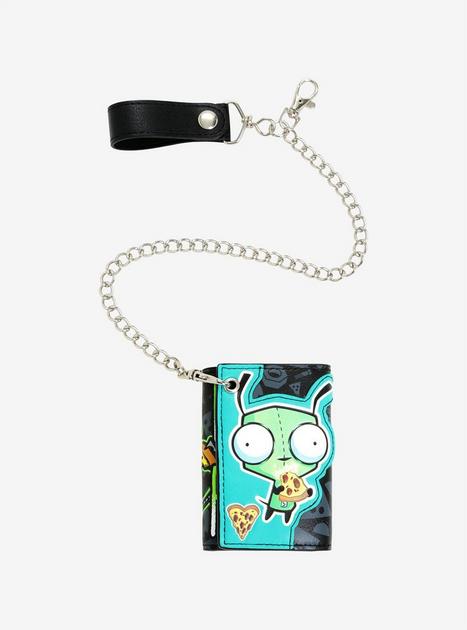 Invader Zim Gir Eating Pizza Chain Wallet | Hot Topic