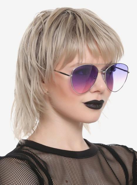 Purple Pink Ombre Aviator Sunglasses Hot Topic
