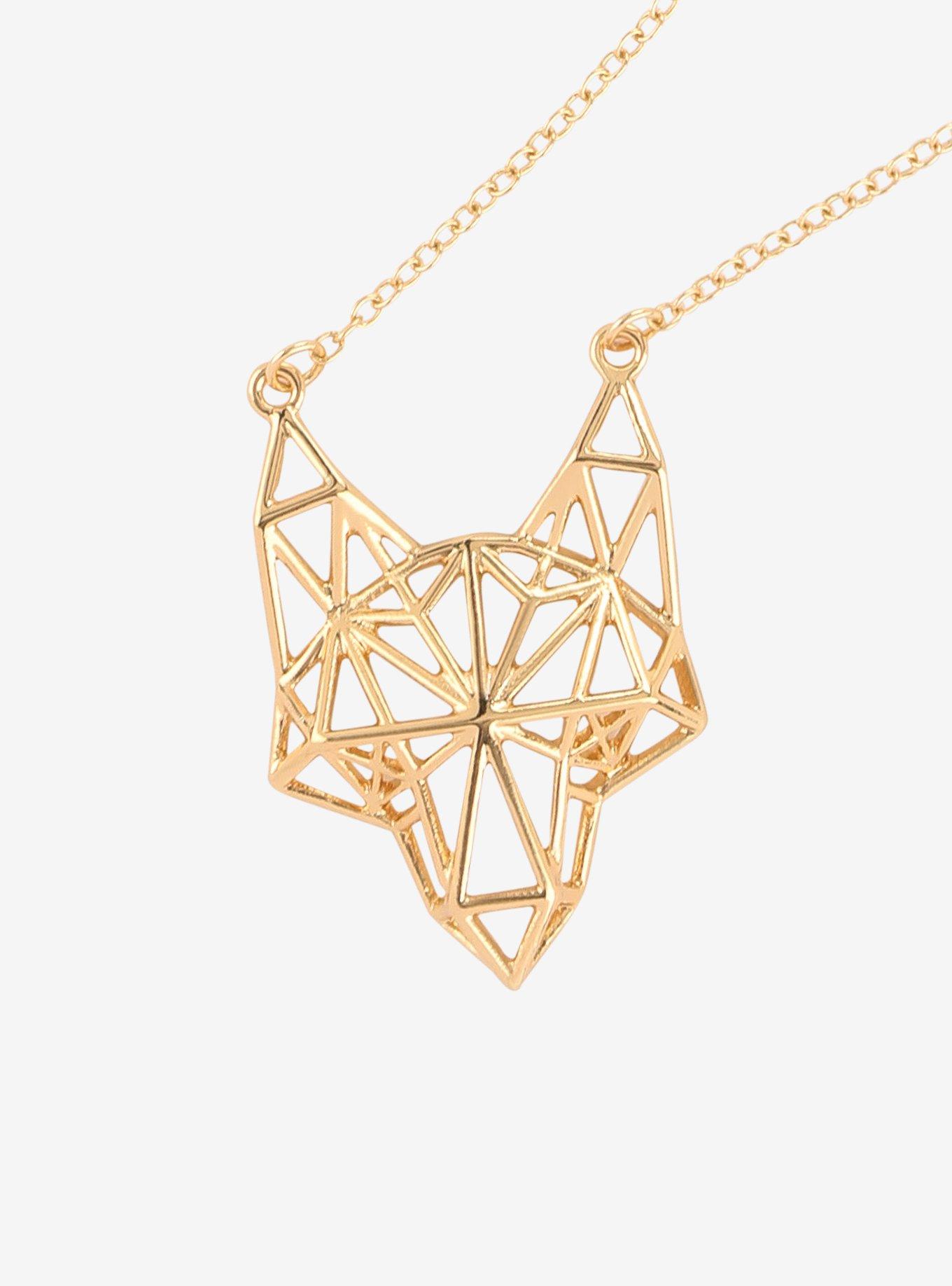 Geo-Fox Gold Chain Necklace | Hot Topic