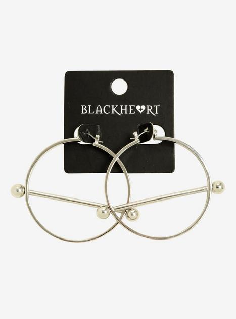 Blackheart Pierced Hoop Earrings | Hot Topic