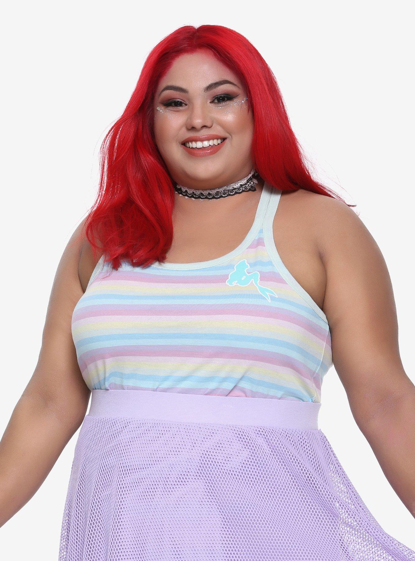 Disney The Little Mermaid Ariel Striped Girls Tank Top Plus Size Hot
