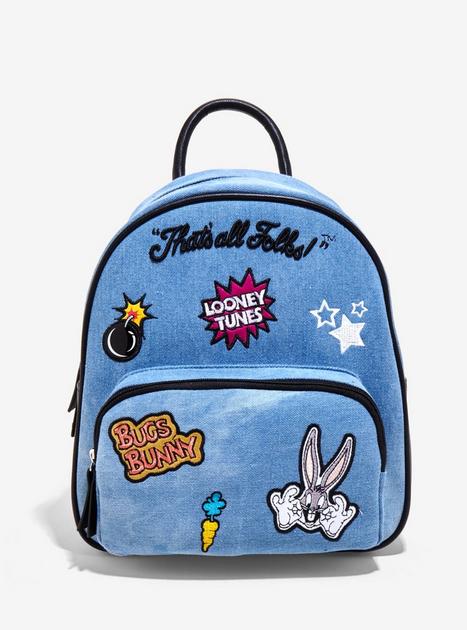 Loony Tunes Denim Patch Mini Backpack | Hot Topic