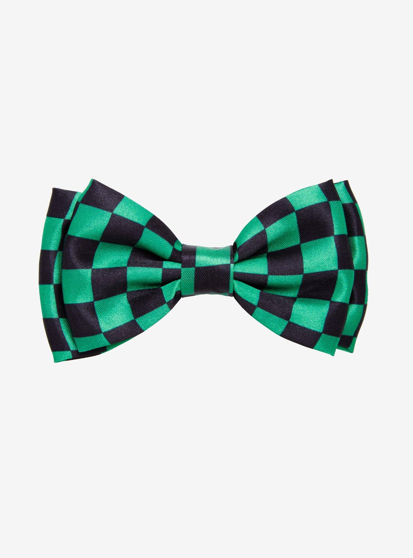 Green & Black Check Hair Bow | Hot Topic