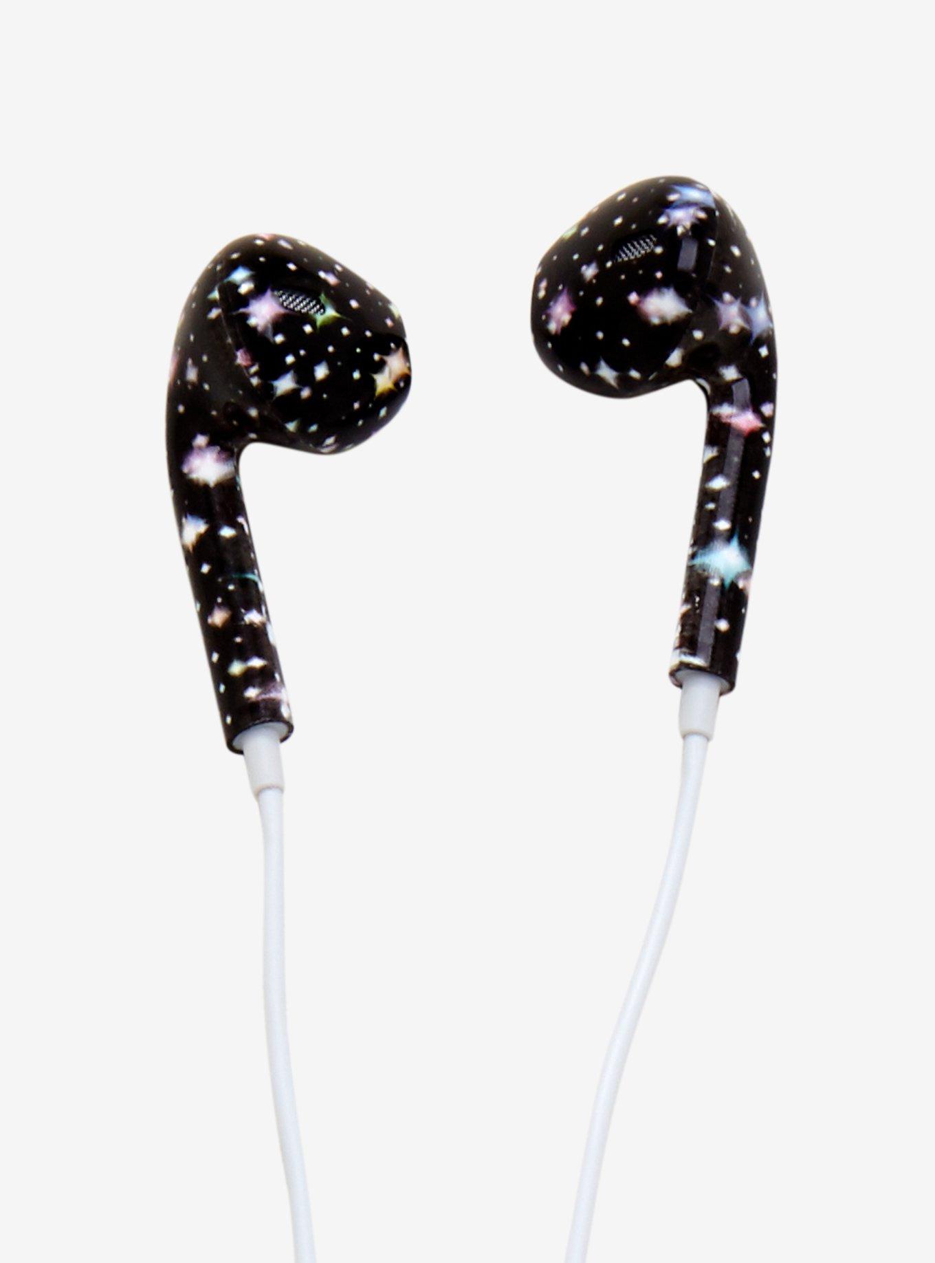 Black Sparkly Galaxy Earbuds | Hot Topic