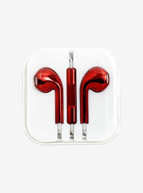 Metallic Red Earbuds | Hot Topic