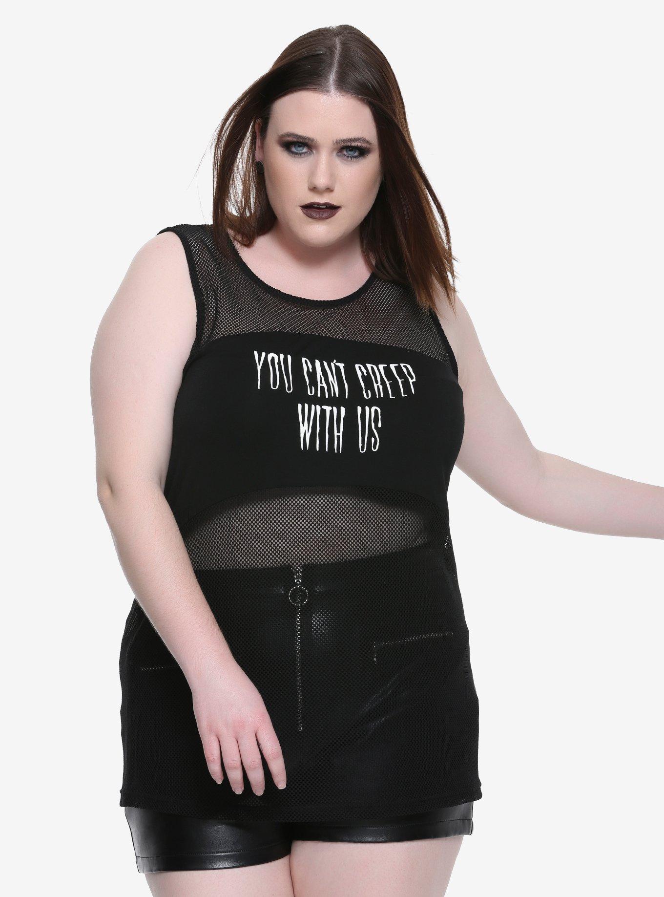 BlackCraft Creep With Us Inset Girls Fishnet Tank Top Plus Size Hot ...