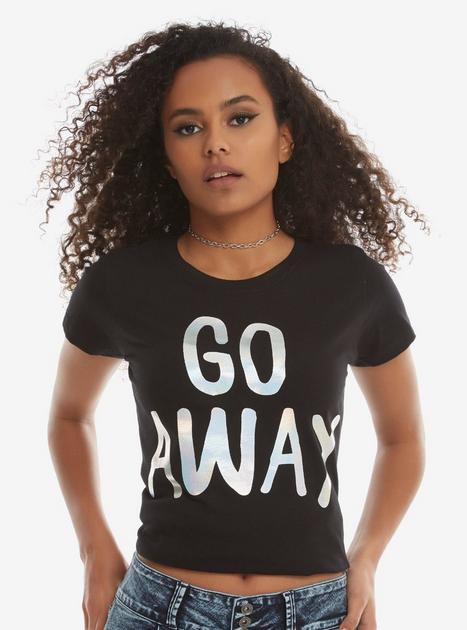 Go Away Holographic Girls T-Shirt | Hot Topic