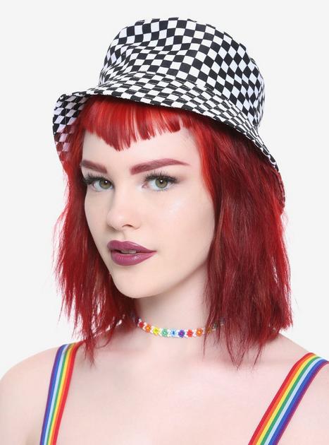 Black & White Checkered Bucket Hat | Hot Topic
