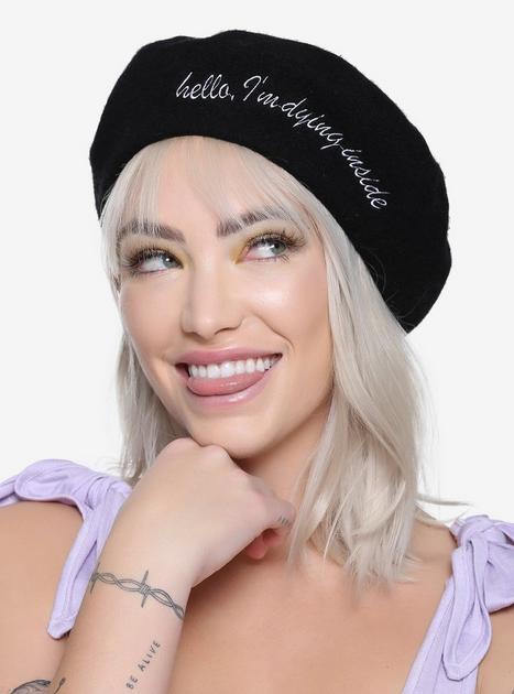 I'm Dying Inside Beret | Hot Topic