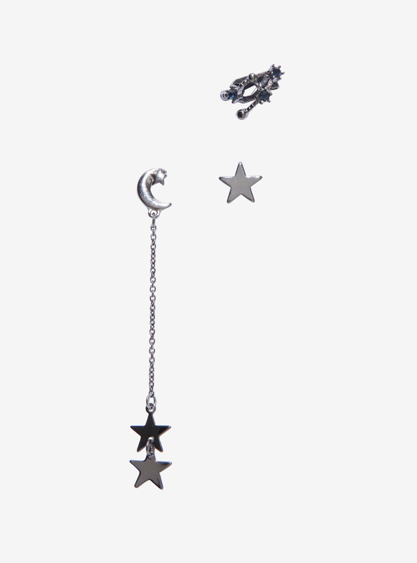 Blackheart Moon Stars & Constellation Ear Cuff Set | Hot Topic