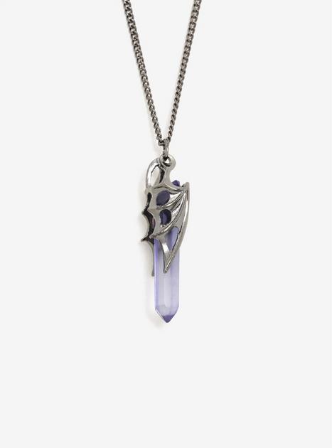 Blackheart Dragon Wing Crystal Necklace | Hot Topic