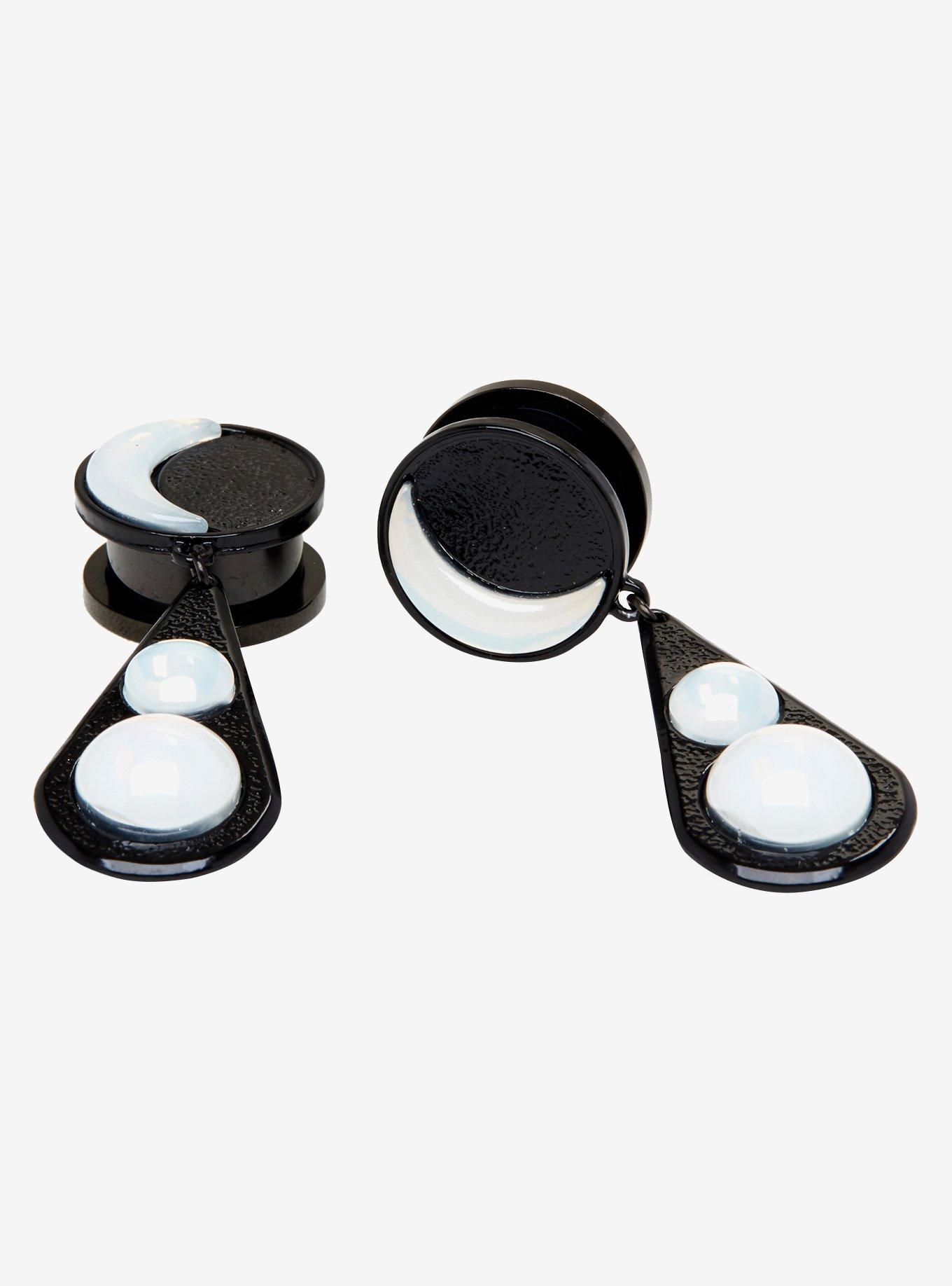 Steel Opalescent Moon Drop Plug 2 Pack | Hot Topic