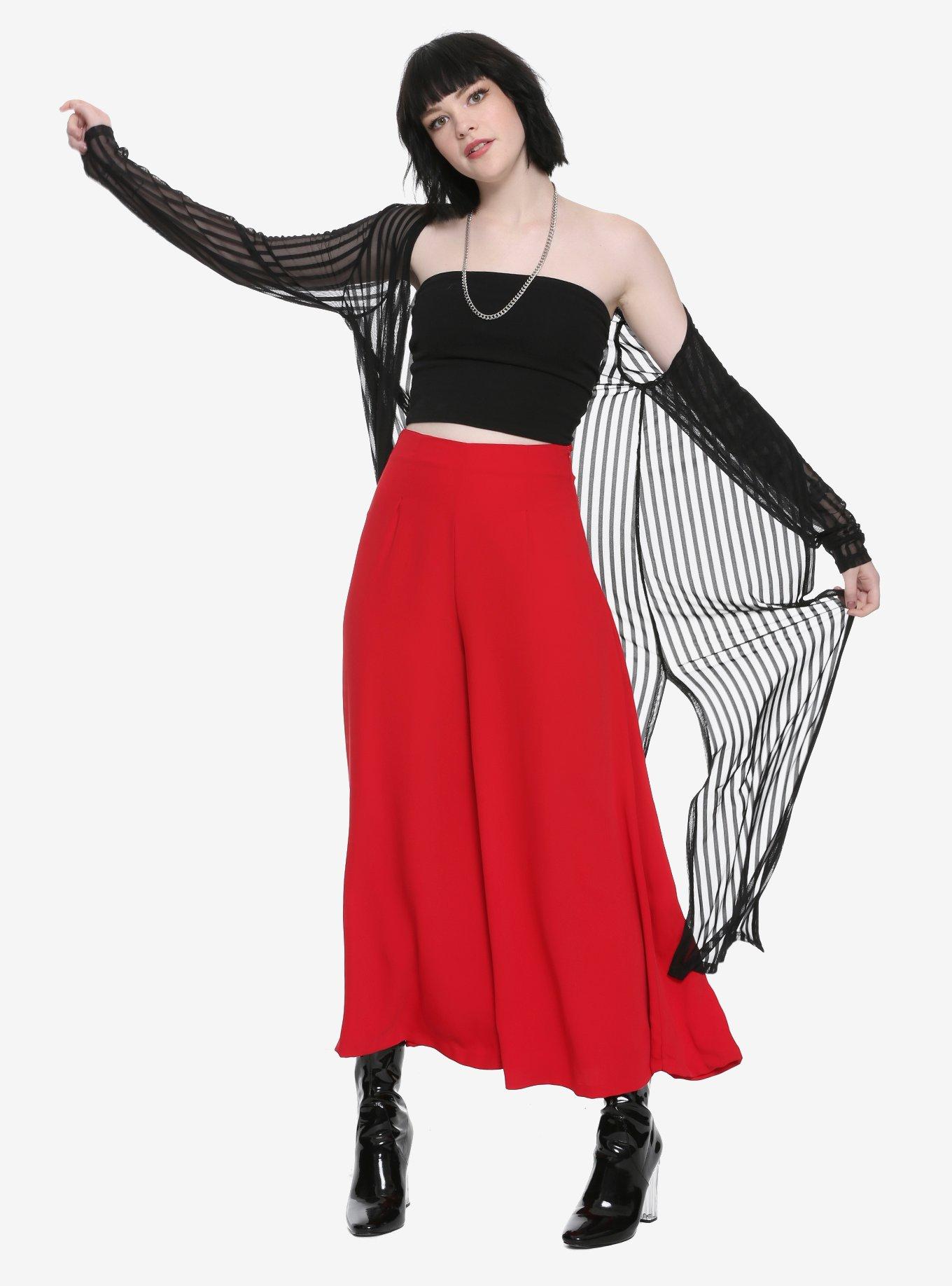 Black Shadow Striped Mesh Duster | Hot Topic