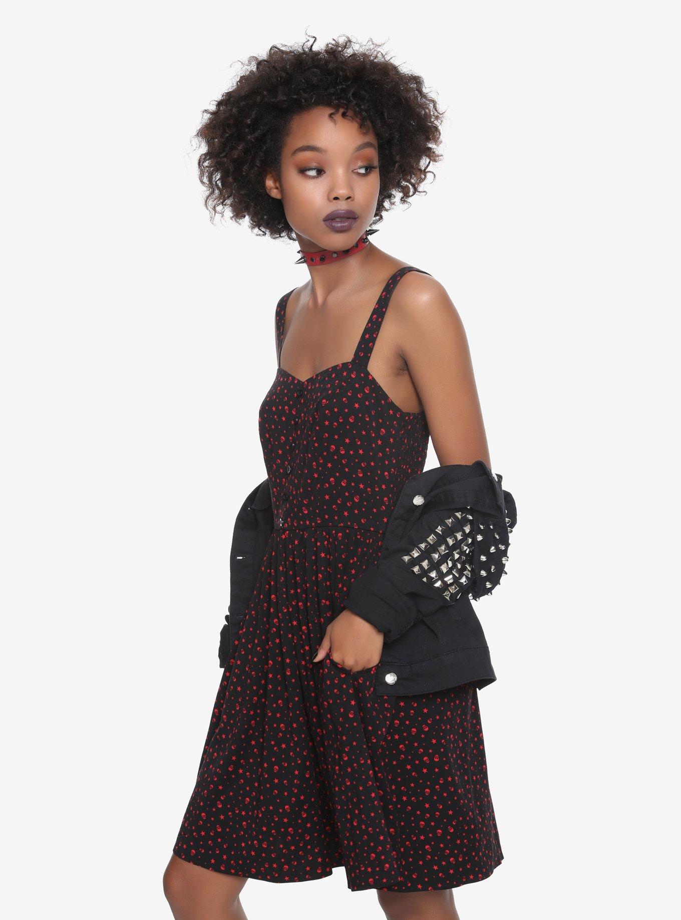 Skull & Star Fit & Flare Tank Dress | Hot Topic