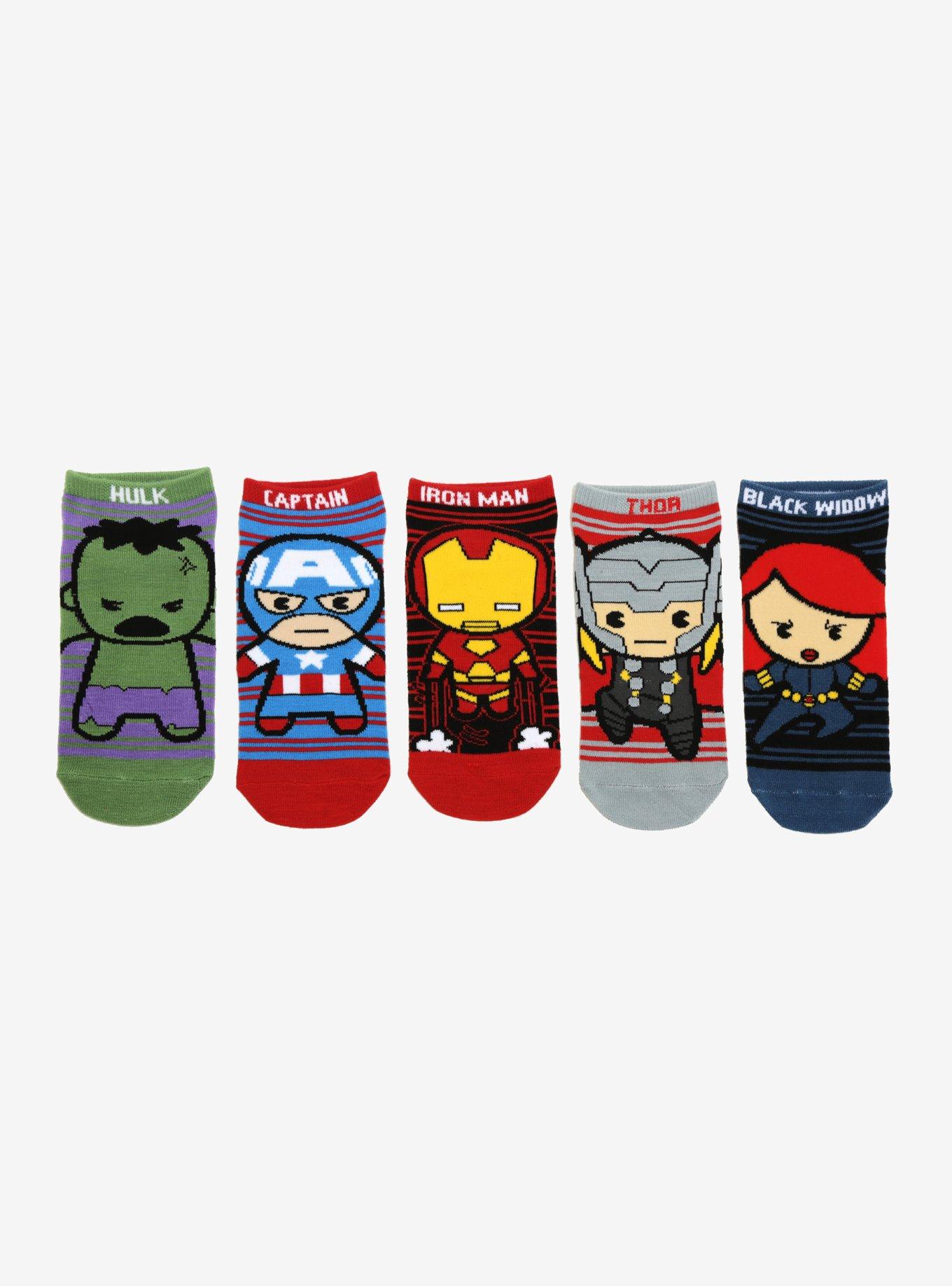 Marvel The Avengers Chibi No Show Socks 5 Pair | Hot Topic
