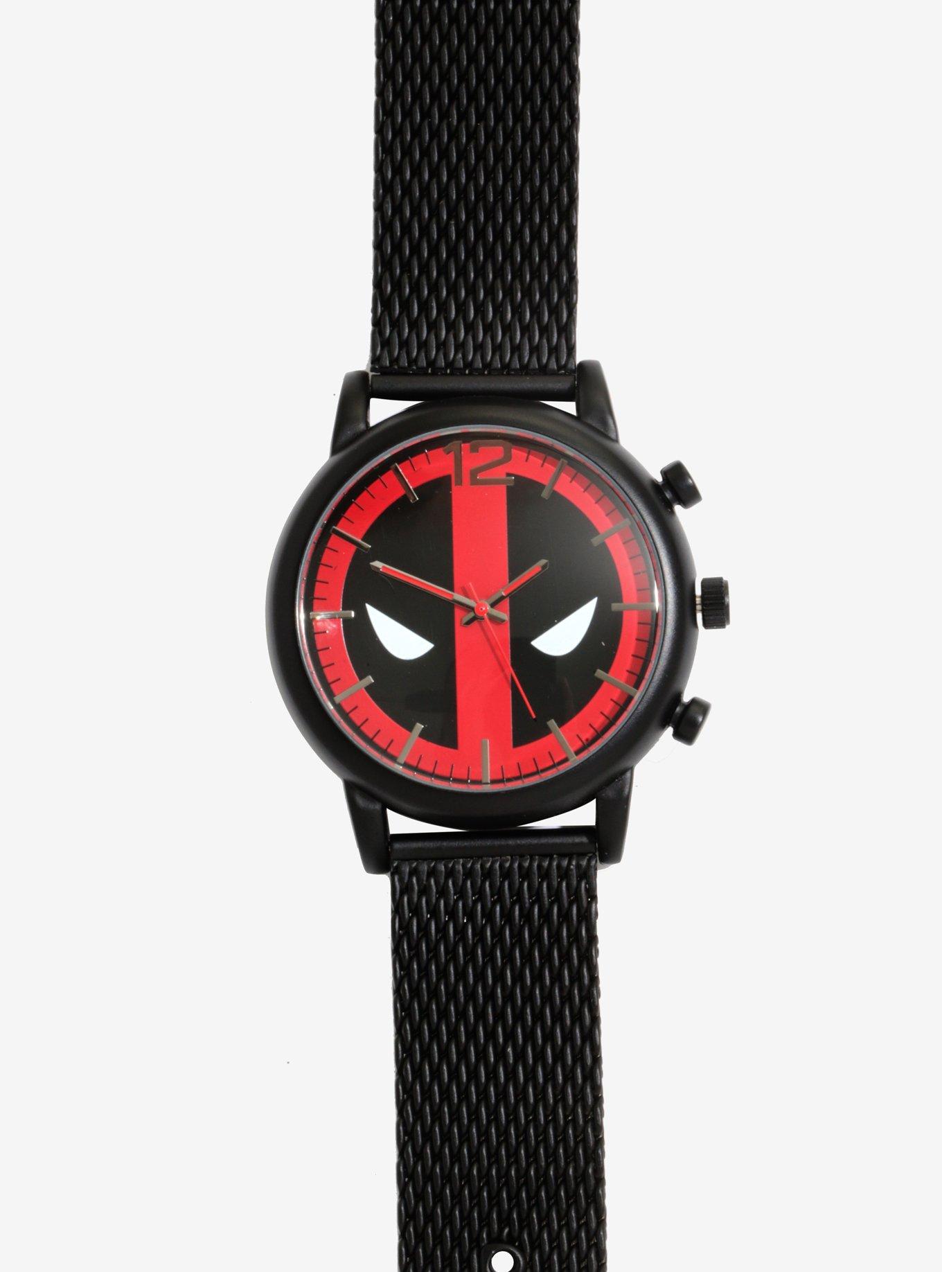 Marvel Deadpool Face Mesh Band Watch | Hot Topic