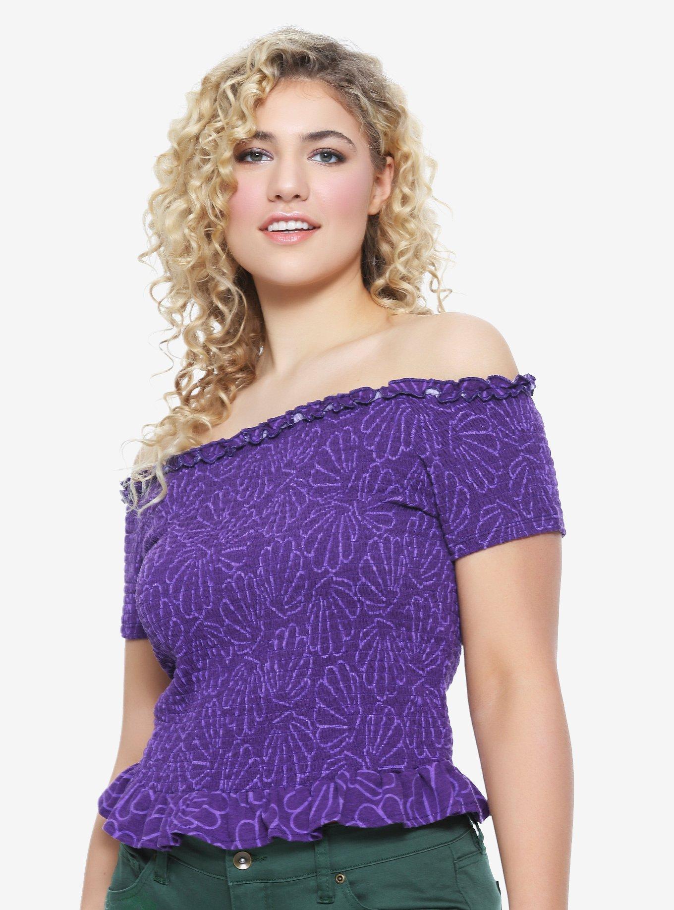 Her Universe Destination Disney The Little Mermaid Ariel Smocked Shell Top Plus Size Hot Topic