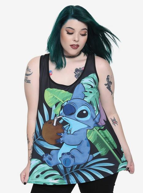 Disney Lilo & Stitch Coconut Chiffon Back Tank Top Plus Size | Hot Topic