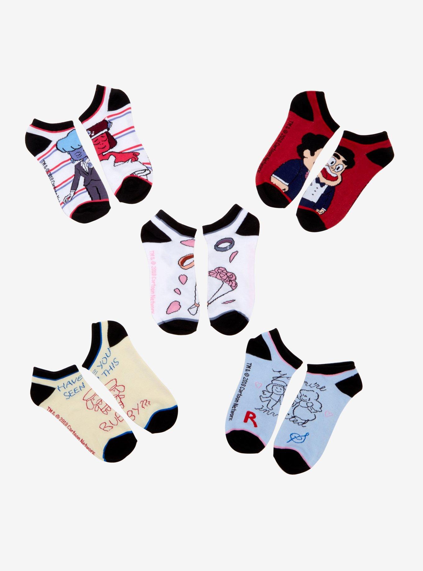 Steven Universe Ruby & Sapphire Wedding No-Show Socks 5 Pair | Hot Topic